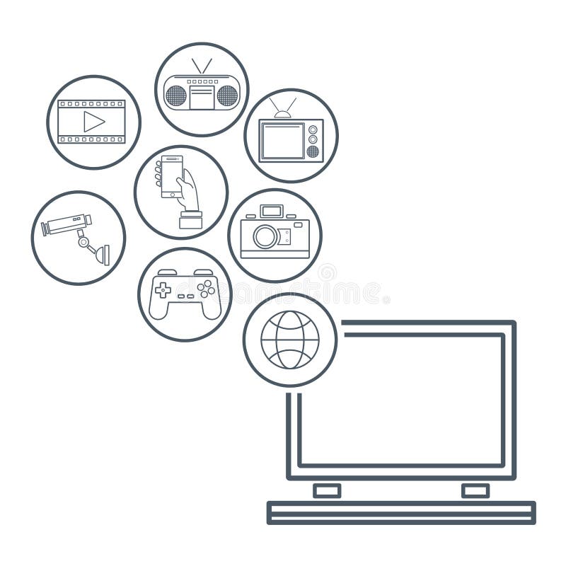Internet Technology Round Icons Stock Vector - Illustration of idea ...