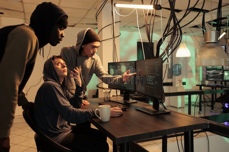 Internet Technology Security Specialists Team Fixing Computer System Cyberattack Stock Image ...