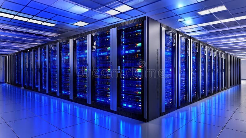 Internet Telecommunications and Big Data Storage Business Concept: Blue ...