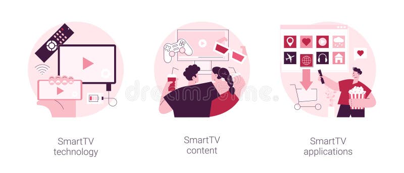 Internet Television Abstract Concept Vector Illustrations. Stock Vector ...