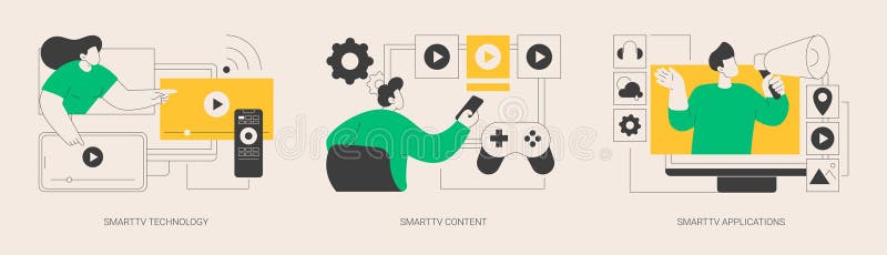 Internet Television Abstract Concept Vector Illustrations. Stock Vector ...