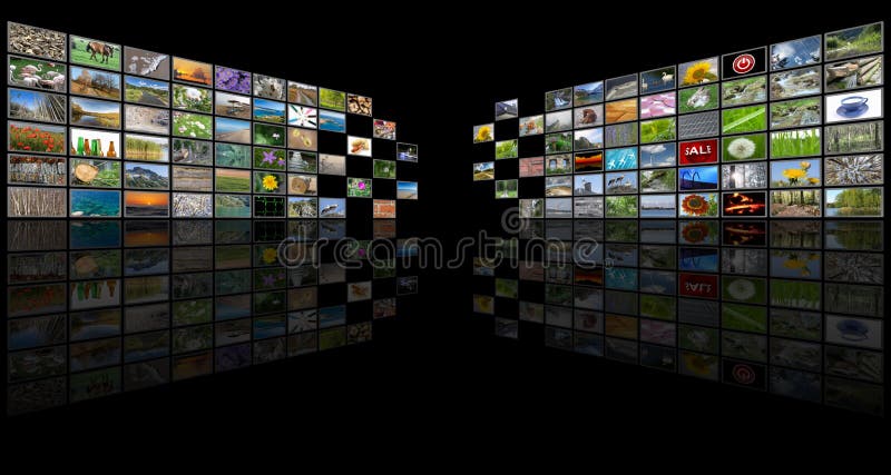 Internet and Television Concept Background, Photography Collage Stock ...
