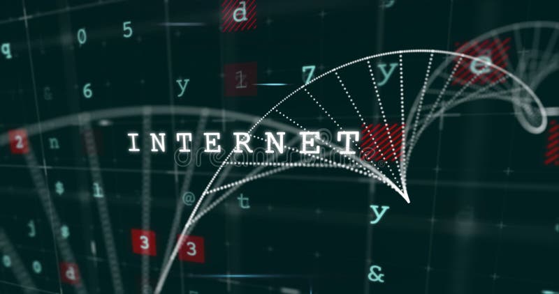 Internet Text and Digital Data Processing Image Over Abstract Background with Numbers Stock ...