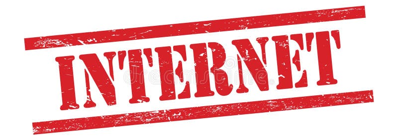 INTERNET Text on Red Grungy Lines Stamp Stock Illustration ...