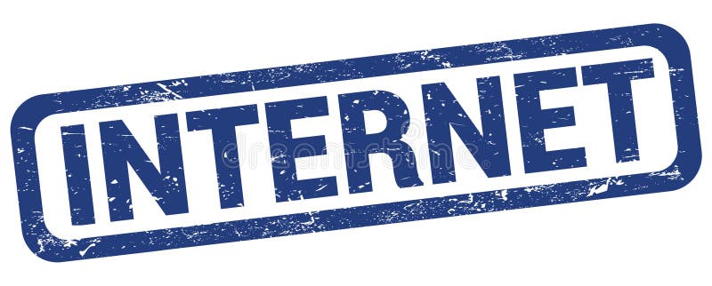 INTERNET Text Written on Blue Rectangle Stamp Stock Illustration ...