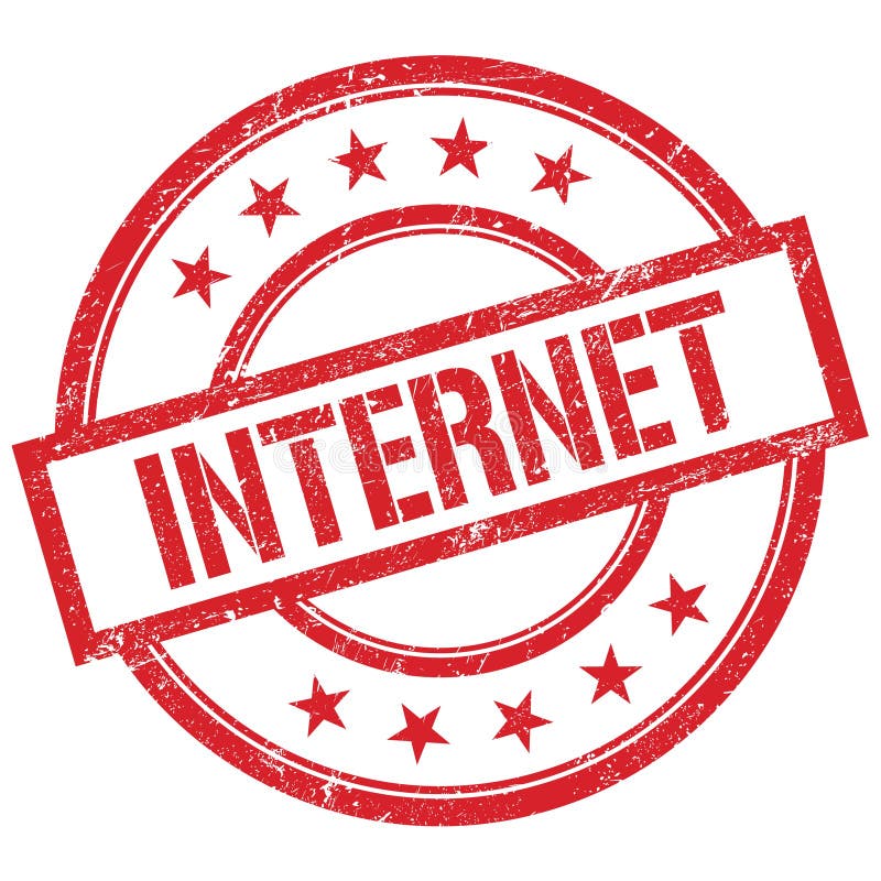 INTERNET Text Written on Red Vintage Stamp Stock Illustration ...