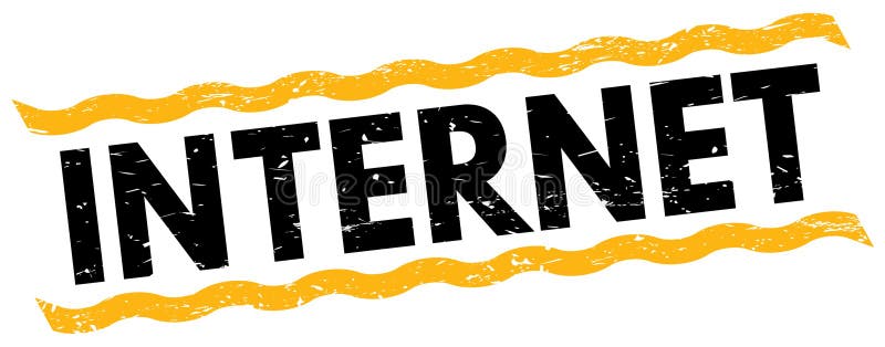 INTERNET Text on Yellow-black Lines Stamp Sign Stock Illustration ...