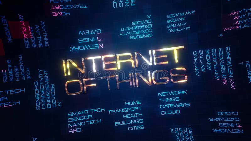 Internet of Thing Animated Word Cloud Text Design Animation. Stock ...