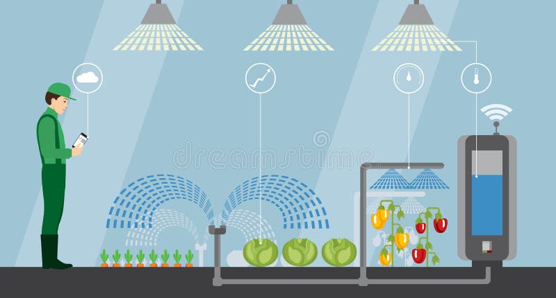 Internet of Things in Agriculture. Stock Illustration - Illustration of ...