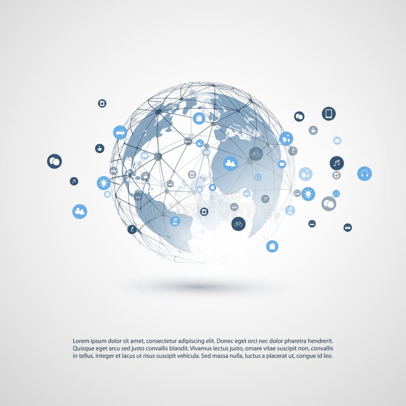 Internet of Things or Cloud Computing Design Concept with Icons ...