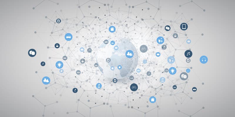 Internet of Things, Cloud Computing Design Concept with Earth Globe and ...