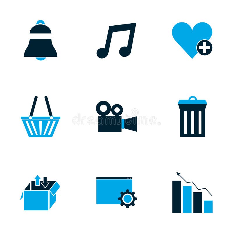 Internet of Things Collection Icons Blue Style Stock Vector ...