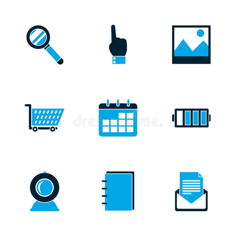 Internet of Things Collection Icons Blue Style Stock Vector ...