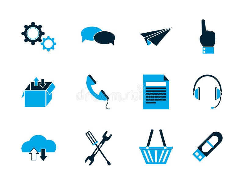 Internet of Things Collection Icons Blue Style Stock Vector ...