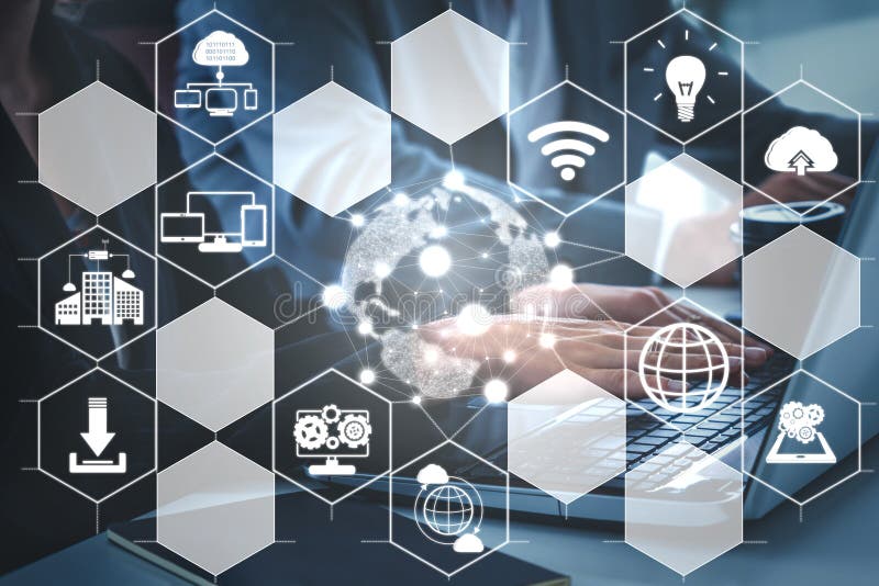 Internet of Things and Communication Technology Stock Illustration ...