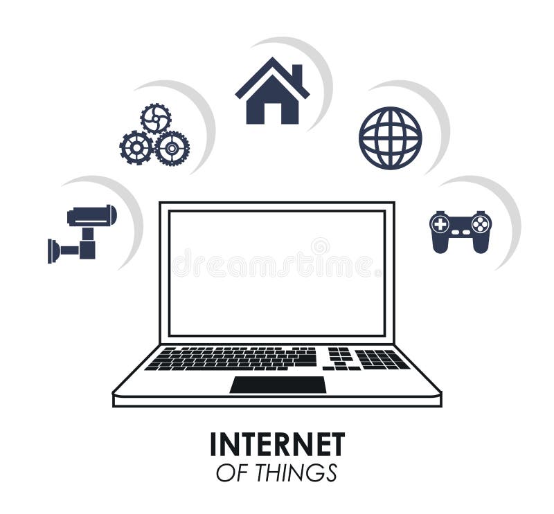 Internet of Things Computer Game Work Connection Stock Vector ...