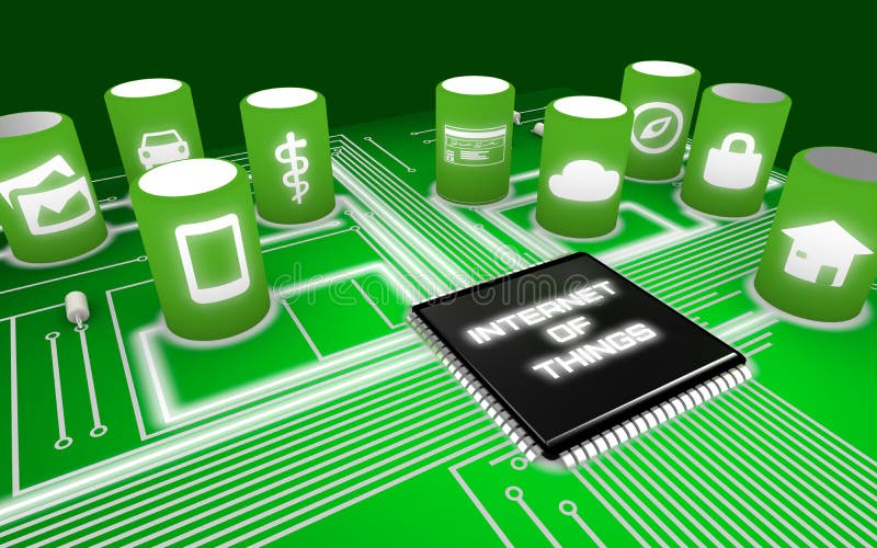 Internet of Things Concept Illustration Infographic Circuit Board Stock ...