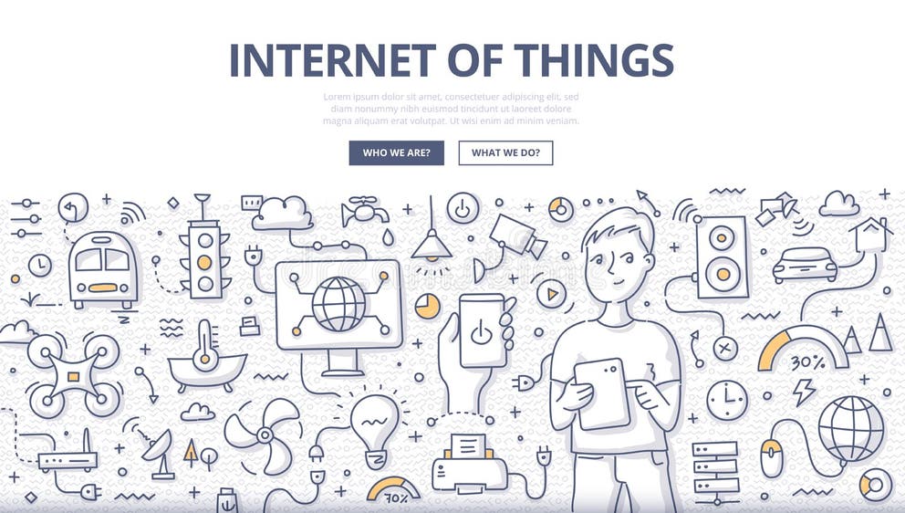 Internet of Things Doodle Concept Stock Vector - Illustration of ...