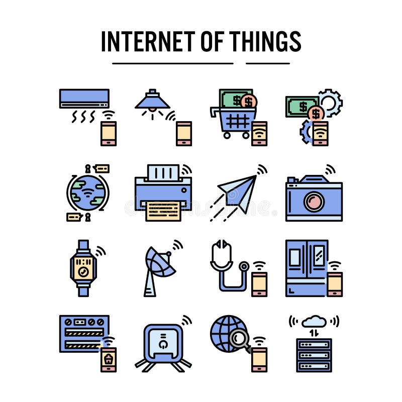 Internet of Things Icon in Filled Outline Design for Web Design ... Internet of Things Icon in Filled Outline Design for Web Design ...