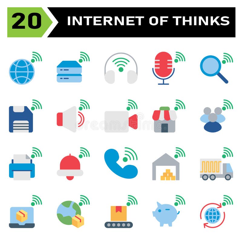 Internet of Things Icon Set Include World, Earth, Internet of Things ...