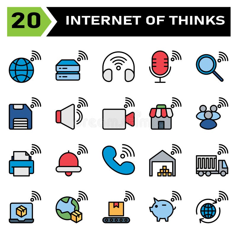 Internet of Things Icon Set Include World, Earth, Internet of Things ...