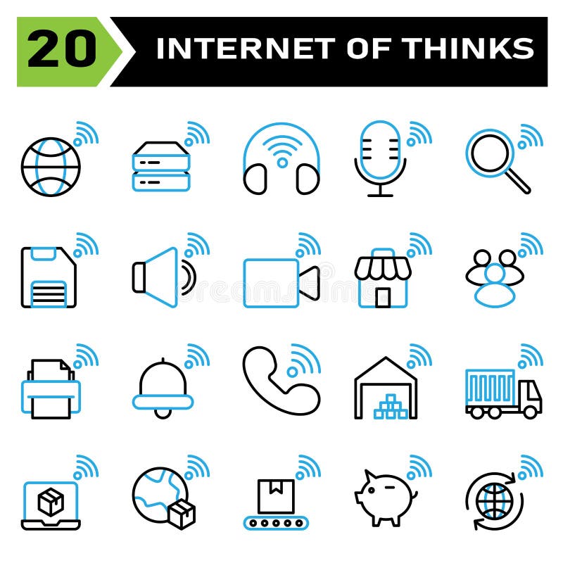 Internet of Things Icon Set Include World, Earth, Internet of Things ...