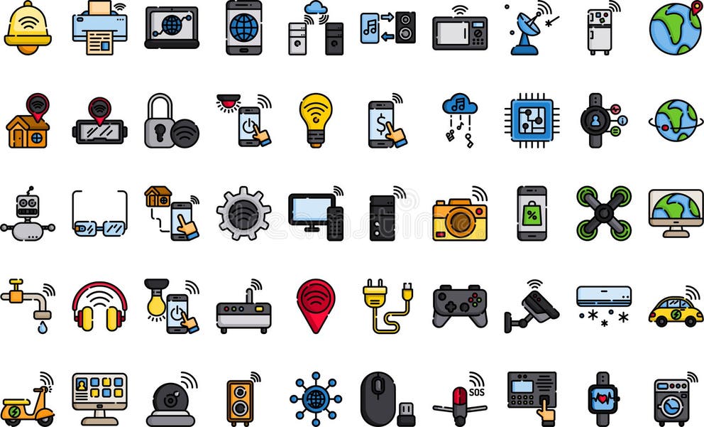 Internet of Things Icons High-Quality Vector Icons Collection with ...