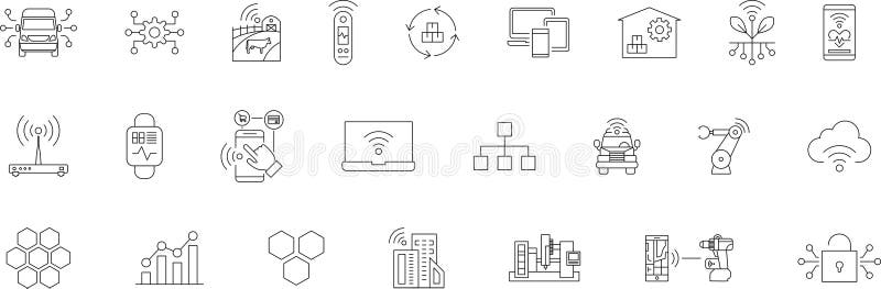 Internet of Things Icons Set. Industry 4 Concept Stock Illustration ...