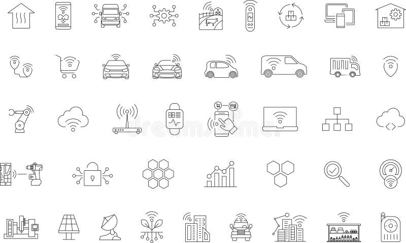 Internet of Things Icons Set. Industry 4 Concept Stock Illustration ...
