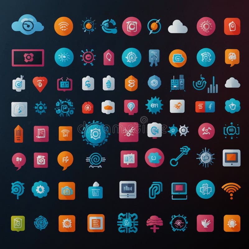 Internet of Things Icons Set. Web Icon Related To Internet of Things ...