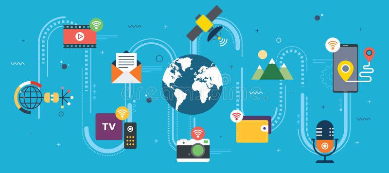 Internet of Things Interconnected Smart Devices Stock Vector ...