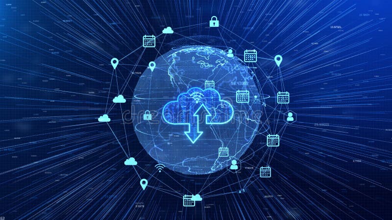 Cloud Computing of Cyber Security of Digital Data Network Protection Loop Background Stock Video ...