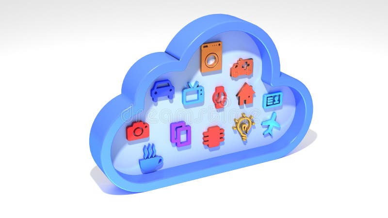 Internet of Things IOT Cloud Symbol on White Stock Illustration ...