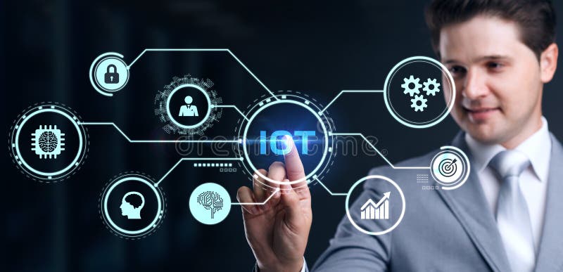 Internet of Things - IOT Concept. Businessman Offer IOT Products and ...