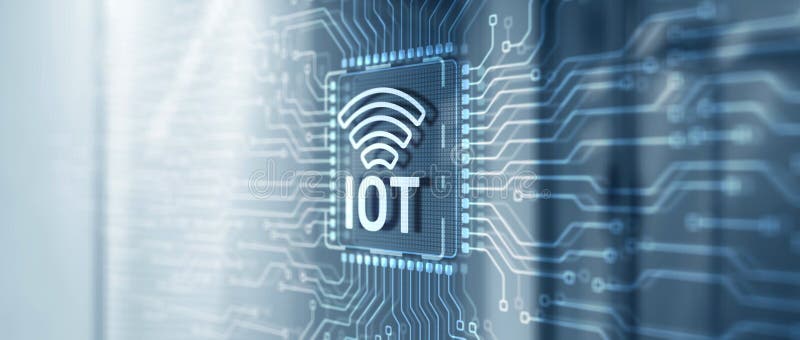 Internet of Things IOT Concept. Electric Circuits Graphic Background ...