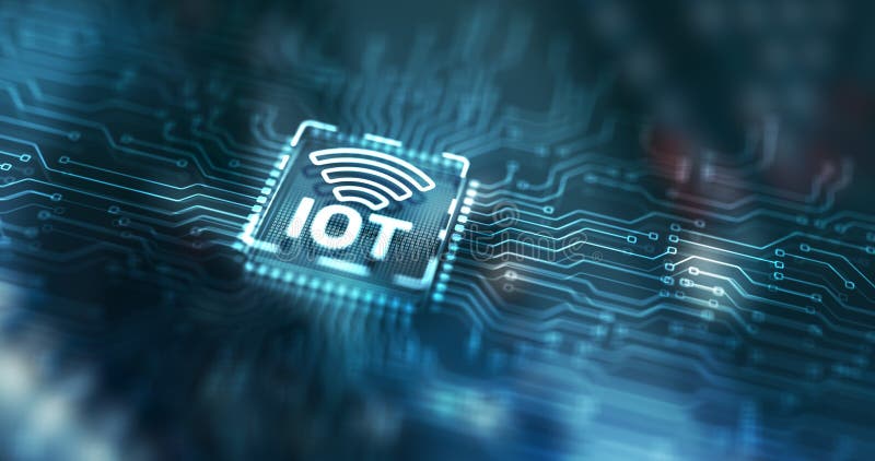 Internet of Things IOT Concept. Electric Circuits Graphic Background ...