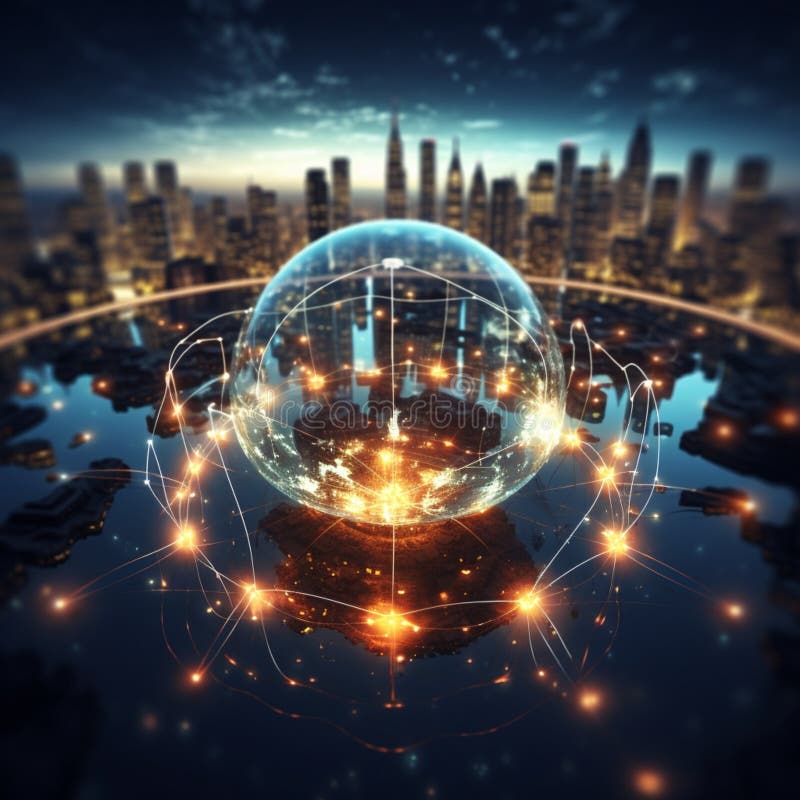 Internet of Things (IoT) Concept Global Network Connection, 3D ...