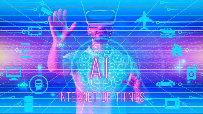 Internet of Things or IOT Concept of Man with AI Brain and Connectivity ...