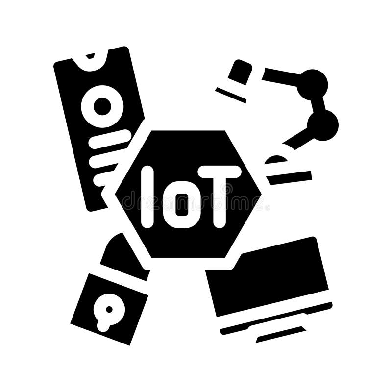 Internet of Things Iot Devices Industry 4 Glyph Icon Vector ...