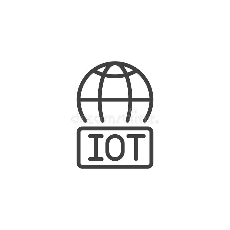 Internet of Things, IoT Line Icon Stock Vector - Illustration of tech ...