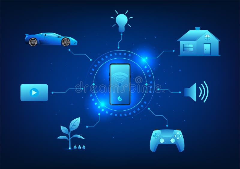 Internet of Things IoT Technology Connected To Smartphones Control the ...