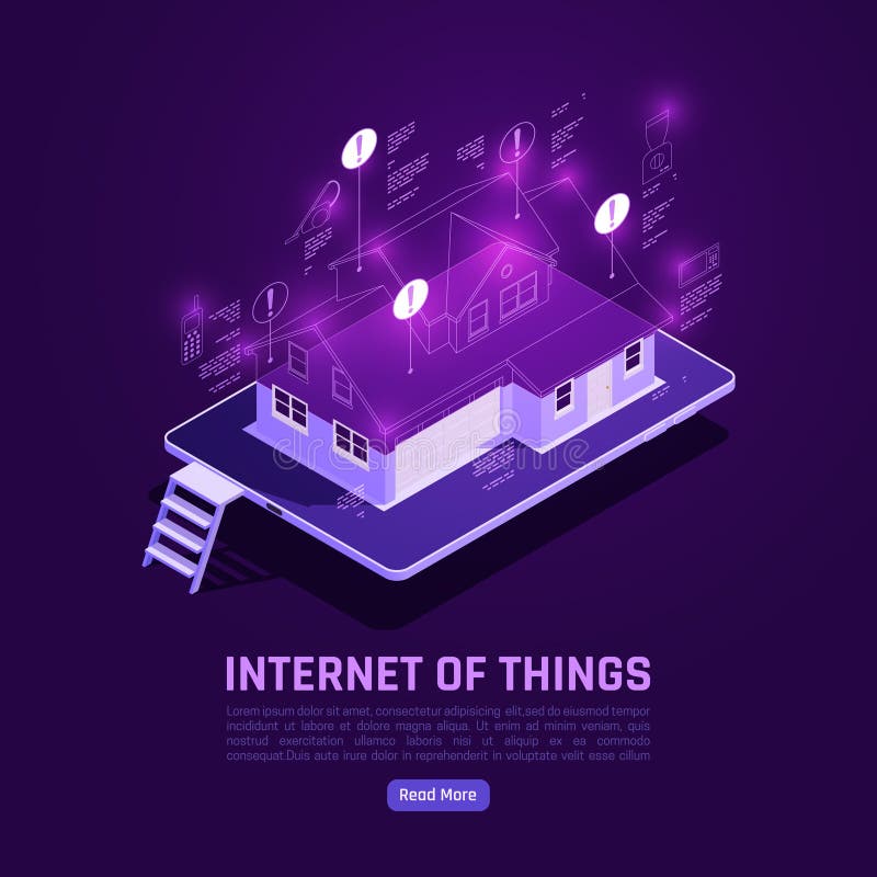 Internet of Things Isometric Poster Stock Vector - Illustration of ...