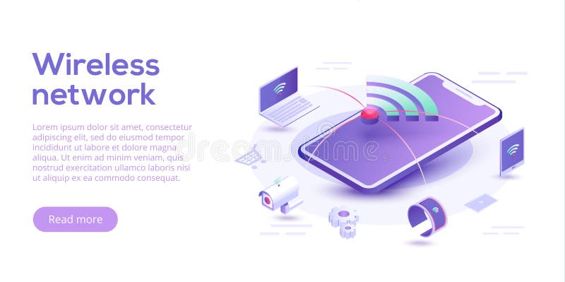 Internet of Things Layout. IOT Online Synchronization and Connection ...