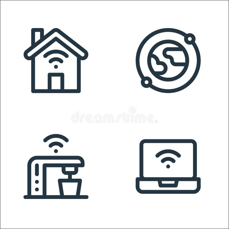 Internet of Things Line Icons. Linear Set Stock Vector - Illustration ...
