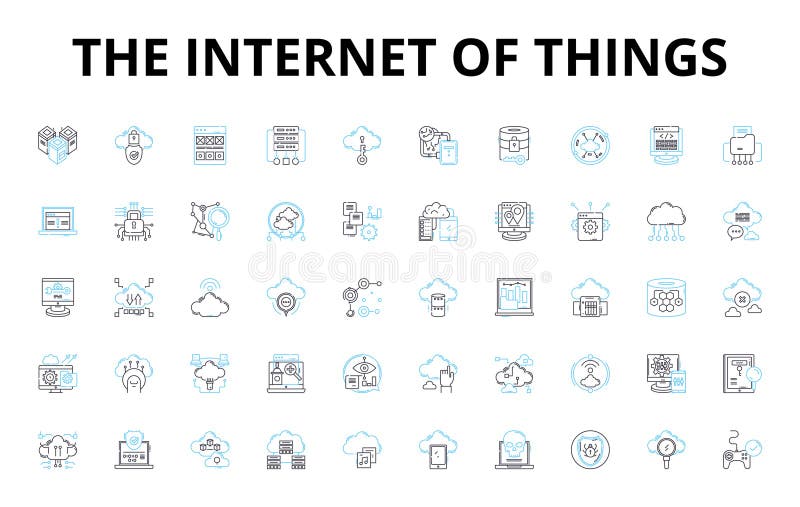 The Internet of Things Linear Icons Set. Connected, Automation, Smart ...