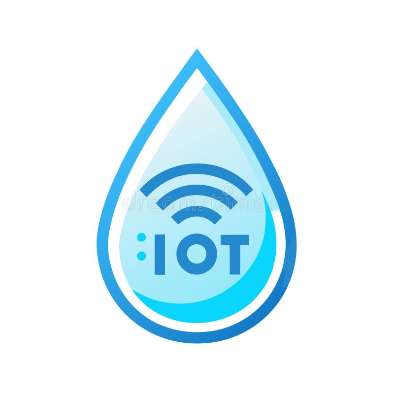 Internet of Things Logo: Water Drop with Wireless Technology Icon Stock ...
