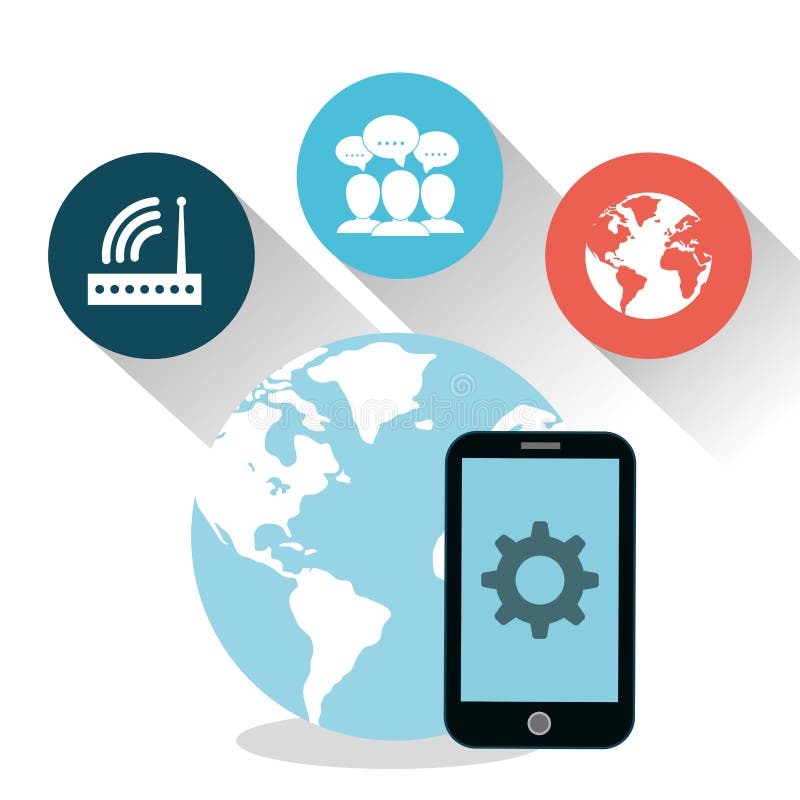 Internet of Things. Online Icon. Flat Illustration , Vector Stock ...