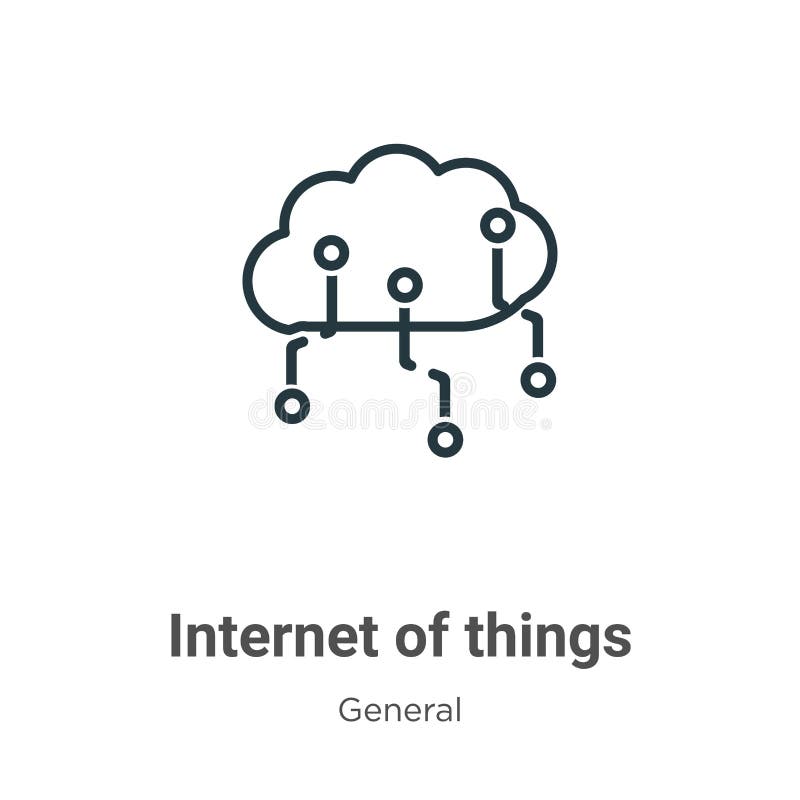 Internet of Things Outline Vector Icon. Thin Line Black Internet of ...