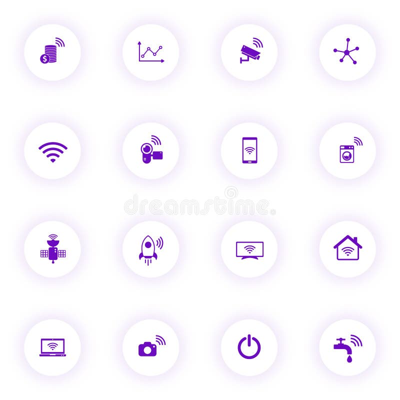 Internet of Things Purple Color Vector Icons Stock Vector ...