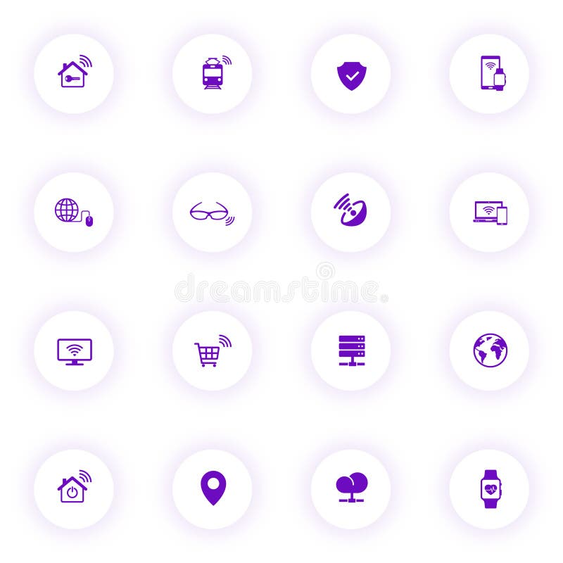 Internet of Things Purple Color Vector Icons Stock Vector ...